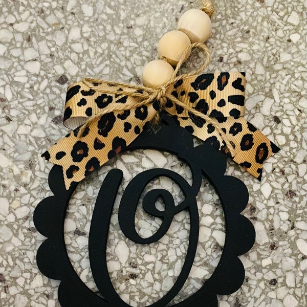 Leopard Print Glam Pumpkin, Black & Gold Animal Print Fall Decor ...