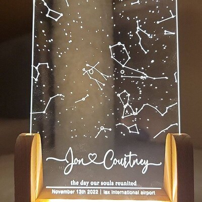 Personalized Constellation Chart Lamp Gift Star Map on Night Light Gift ...