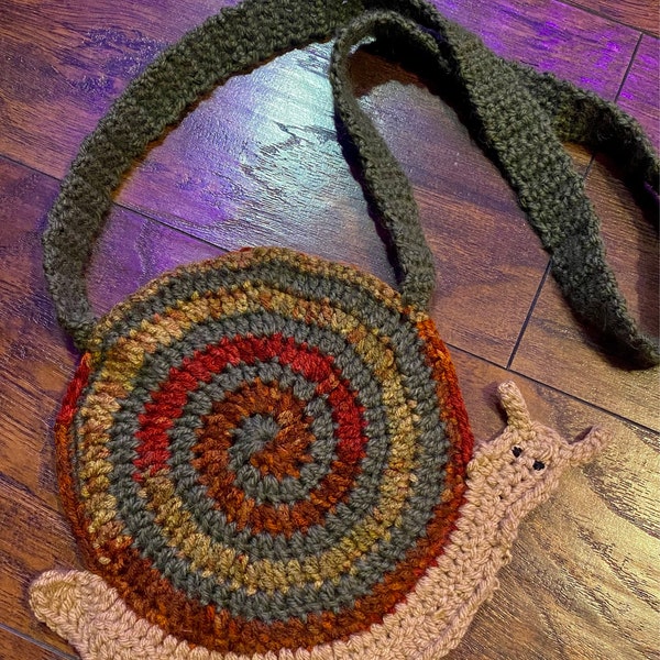 Snail Bag Crochet PATTERN, English + Spanish, Beginner PDF Instant ...