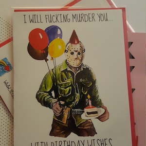 Funny Jason Birthday Card, Horror Movie Theme Birthday, 80s Pop Culture ...