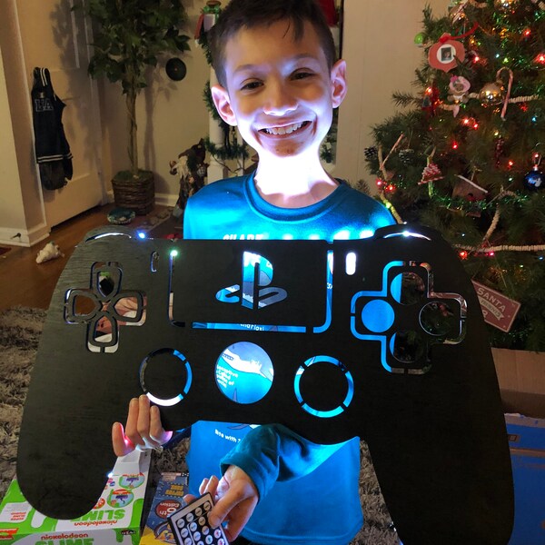 Playstation 4 Game Controller Backlit Sign, Wall Art, Video Game Art ...