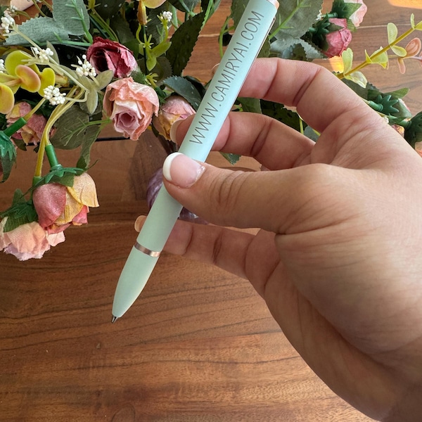 Custom Colored Ink Pens｜personalized Pens｜set of 5 Custom Engraved ...