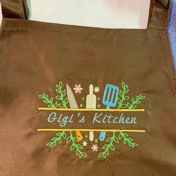 Kitchen Utensils Split Embroidery Design, Baking Tools Flower ...