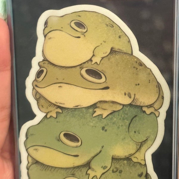 Frog Stack Vinyl Sticker - Etsy