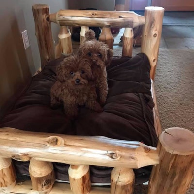 RUSTIC DOG BED Cedar Log Dog Bed Pet Bed - Etsy