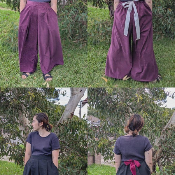 Palazzo Pants PATTERN - Digital Pdf + Video Tutorial, Wide Leg Trousers ...