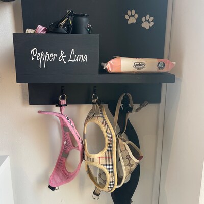 Personalised Pet Storage Box, Personalised Dog Lead Hook Hanger, New ...