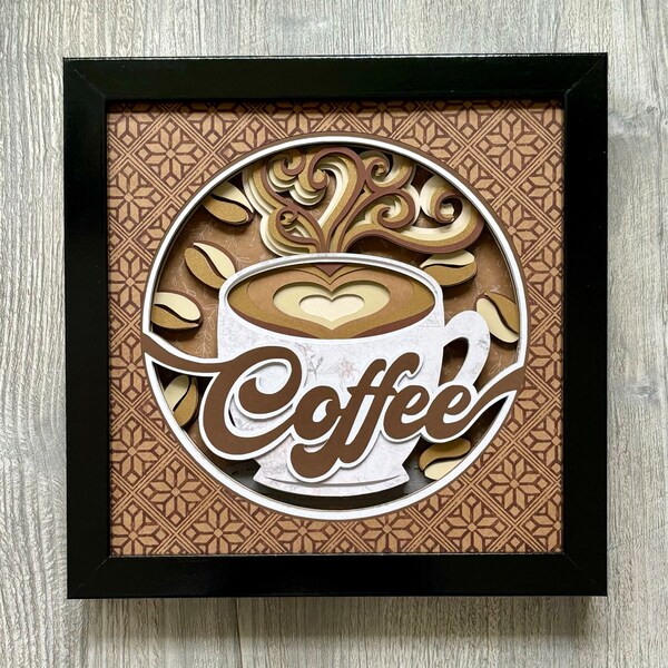 Coffee Shadow Box Svg, Shadow Box Svg, Coffee Svg, Cricut Svg, Card ...