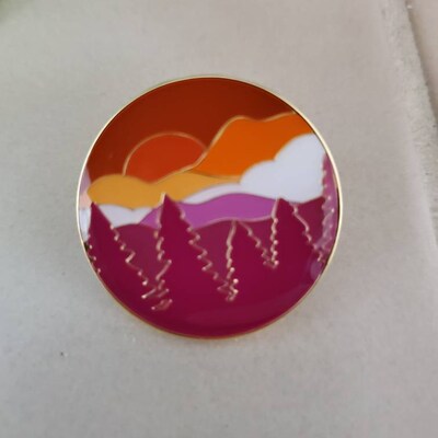 Subtle Lesbian Flag Enamel Pin Mountain Pin Enamel Cute Pin Set Pins Laple Pin Hard Enamel Pin ...