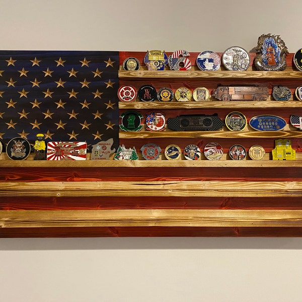 Rustic American Challenge Coin Flag - Etsy