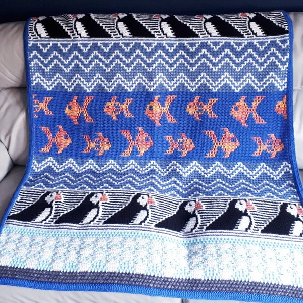 St Kilda - Puffins - Overlay Mosaic Crochet PATTERN - Digital Download ...