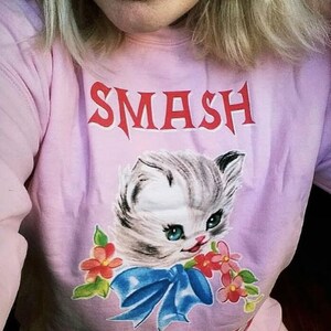 Cute Kitty Smash Fascism Sweatshirt Antifa Sweatshirt - Etsy
