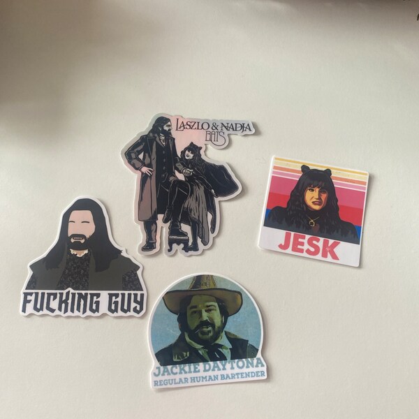 What We Do in the Shadows Vinyl Sticker: Laszlo & Nadja Bats (3x3 In ...