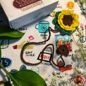 Micro Crochet Floral Bookmarks, Pansy, Red Micro Mushroom, White Daisy ...