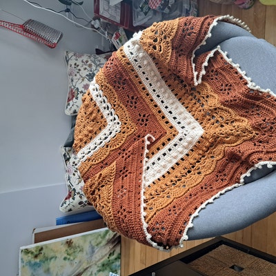 Autumn Crochet Shawl Pattern, Crochet Pattern, Shawl Pattern, Digital ...