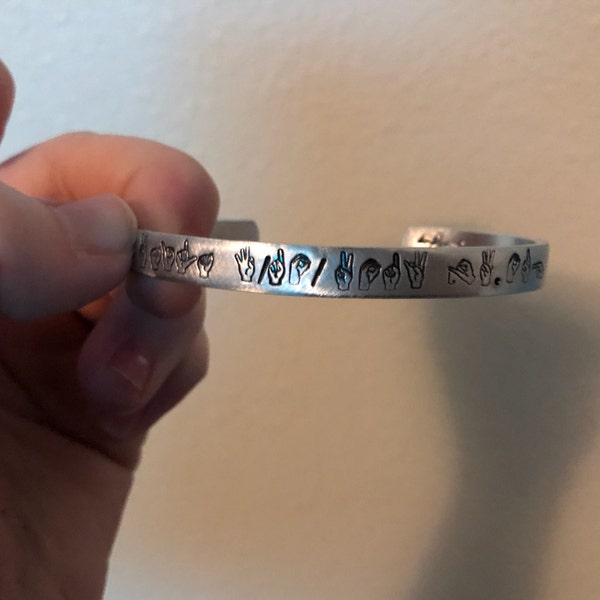 Custom Name Bracelet - Exclusive Sign Language Jewelry - Name Cuff ...