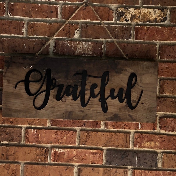 Grateful Metal Wall Art Sign With Powder Coat - Etsy