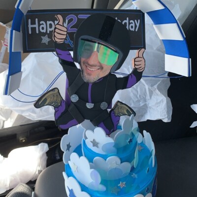 Indoor Skydiving Personalized Cake Topper, Parachute Party Custom ...