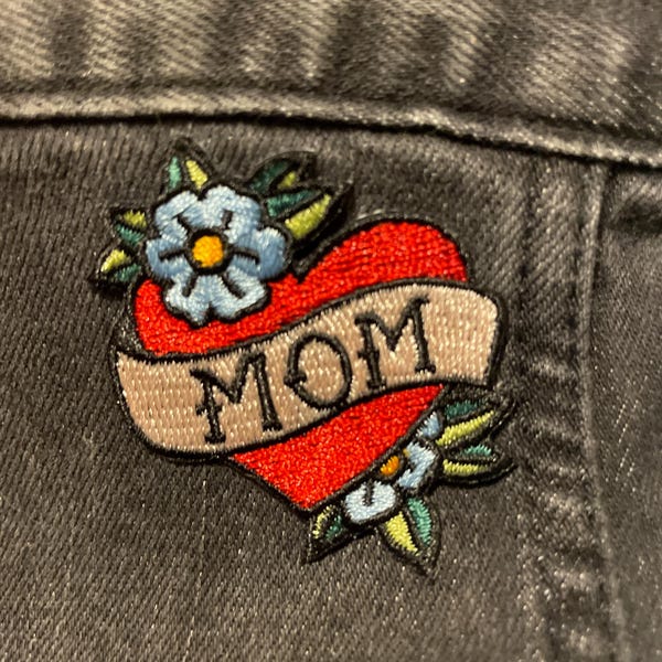 Mom Heart Tattoo Style Iron on Patch - Etsy