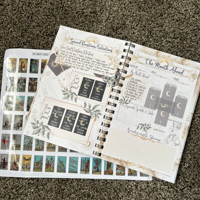 TAROT JOURNAL Tarot Stickers Tarot Planner Tarot Card Tracker 150 Page ...