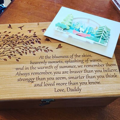 Personalized Tree Memory Box 12x8x4, Custom Hand Made Wood Keepsake Box ...