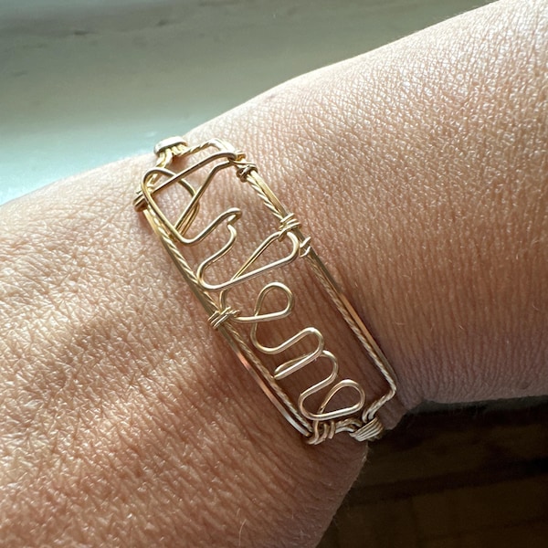Elegantly Patterned Gold Wire Bracelet, All 14 Kt G/f Wire. Beautiful Gold Bangle, Never ...