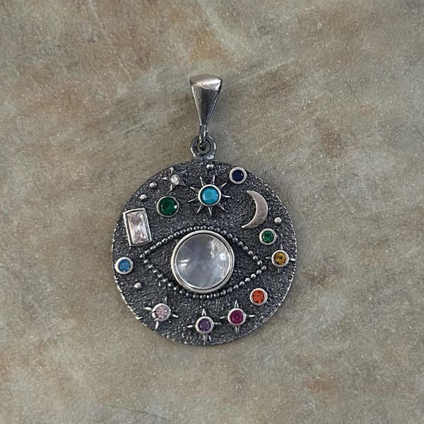 SHAMAN Medallion, 925k Sterling Silver Shaman Necklace, Pagan Talisman ...