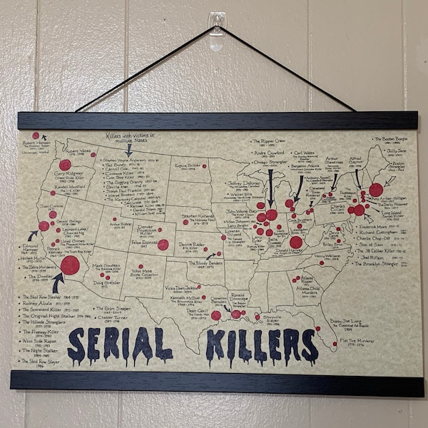American Serial Killers Map - Etsy