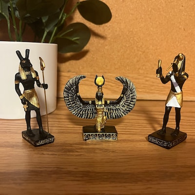 Vintage Seth Standing Mini Statue Hand-painted Egyptian God Set Altar ...