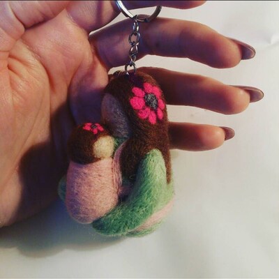 Babywearing/ Needle Felted Key Rings/ Made to Order/ - Etsy