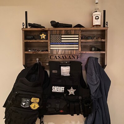 Custom Wall Mounted Duty Rack Police Gear Duty Gear Rack EDC Storage ...