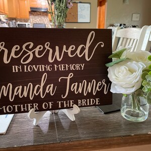 Mother of the Bride in Loving Memory Wedding Sign - Etsy
