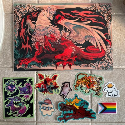 Red Dragon Falin Art Print 7.5x11 Dungeon Meshi Art - Etsy