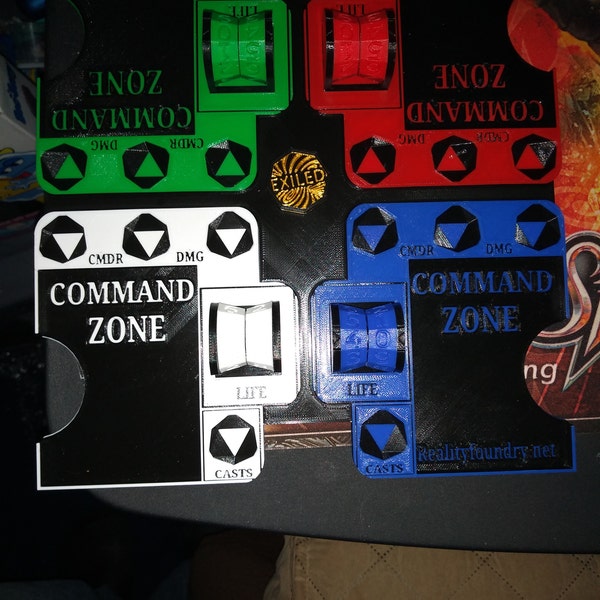 4 Player Commander Tray Set - Life Spinner Style - Custom Made - 3D ...