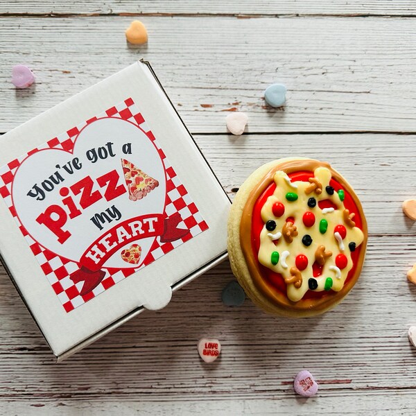 3.25"/4"/5" & 8" You've Got a Pizza My Heart Cookie Pizza Box Tag ...