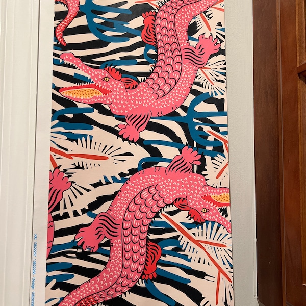 Pink Gator Removable Peel and Stick Wallpaper - Bright Animal Alligator ...