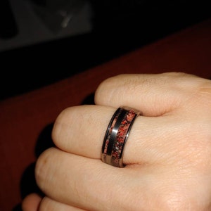 Red Fire Opal Ring, Opal Engagement Ring, Opal Wedding Ring, Meteorite ...