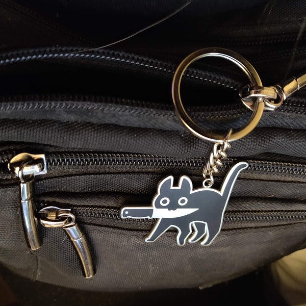 Knifecat Metal Keychain - Etsy