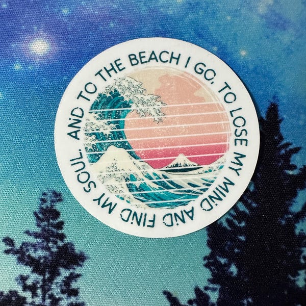 To the Beach I Go Sticker, Beach Sticker, John Muir Quote, Ocean Waves ...