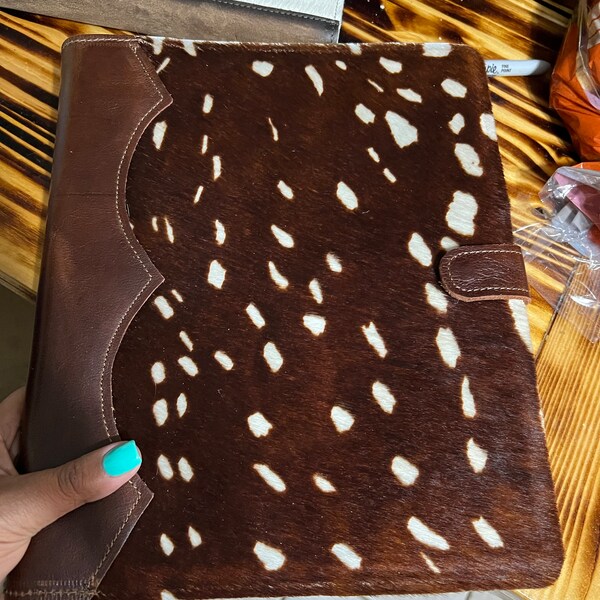 Double Fringe 15x15 Axis Print Cowhide Purse - Etsy