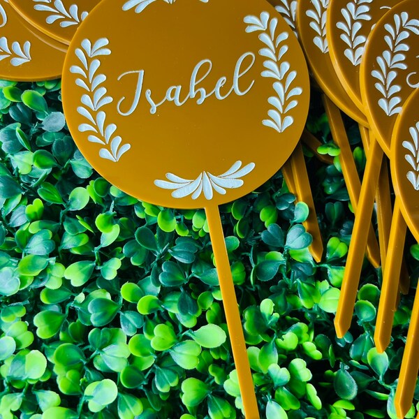 Custom Color Laser Cut Cursive Wedding Name Wording Place Card Cut Outs ...
