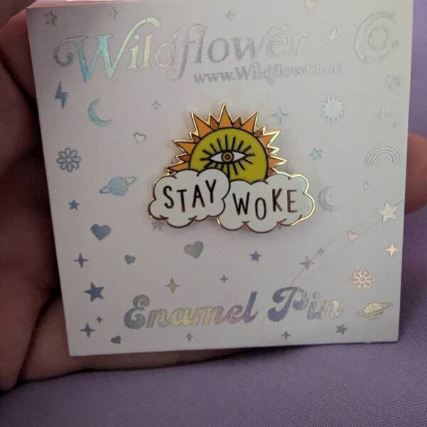 SALE! Stay Woke Enamel Pin - Hard Enamel - Flair – Lapel Pin ...
