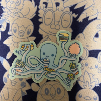 Octopus Sticker, Aquatic Decal, Ocean Animals, Funny Stickers, Fast ...