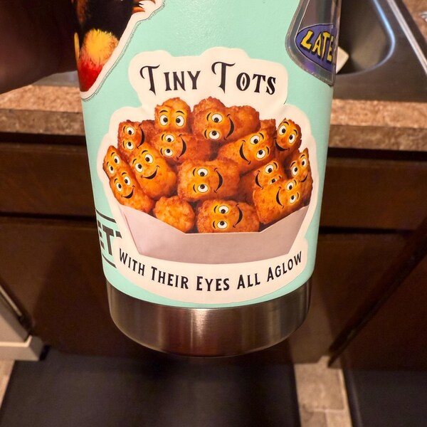 Funny Christmas Sticker, Tiny Tots With Their Eyes All Aglow, Stocking ...