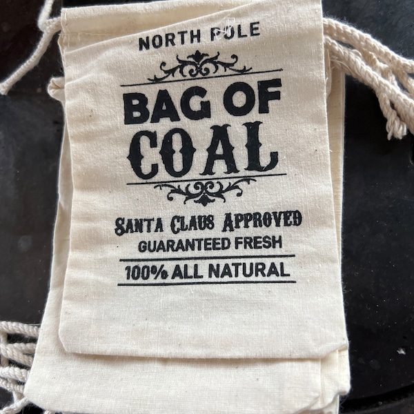Christmas Bag-bag of Coal-christmas Gift Bag-christmas Favor Bag-santa ...