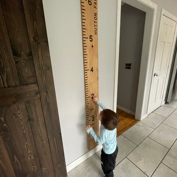 Hand Routed Knotty Pine Growth Chart Ruler - Kids Height Chart ...