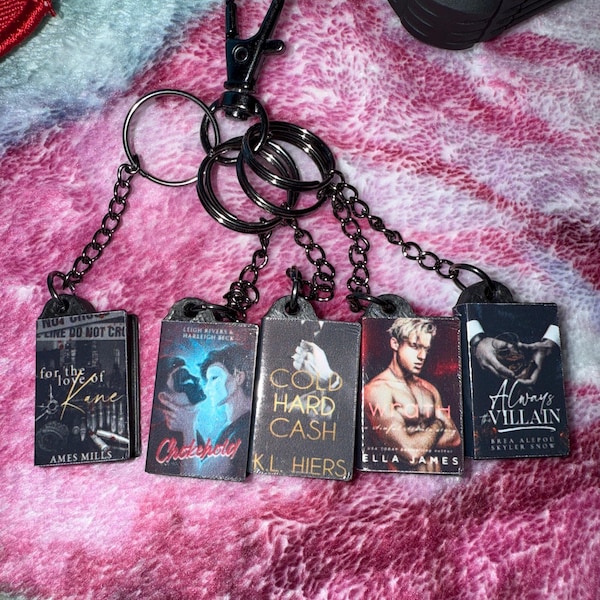 Custom Mini Book Keychain: Personalized Book Cover, Literary Gift - Etsy