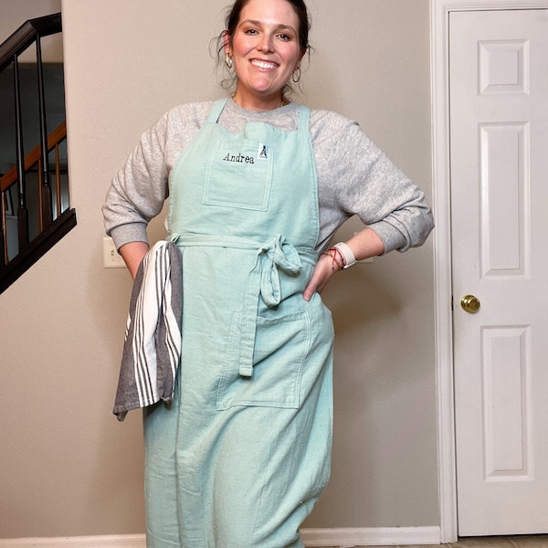 Aqua Blue Durable Cotton Canvas Pottery Apron Ceramic Apron Throwing ...