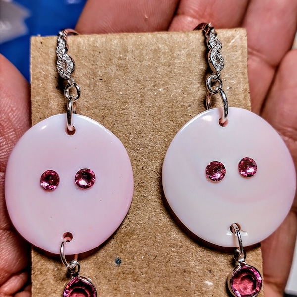 30 Mm Conch Shell Disc, Pink MOP Circle Pendant, Pink Mother of Pearl ...