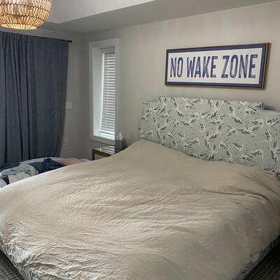 No Wake Zone Sign Sign Above Bed for Lake House Nursery Decor Lake Wall ...